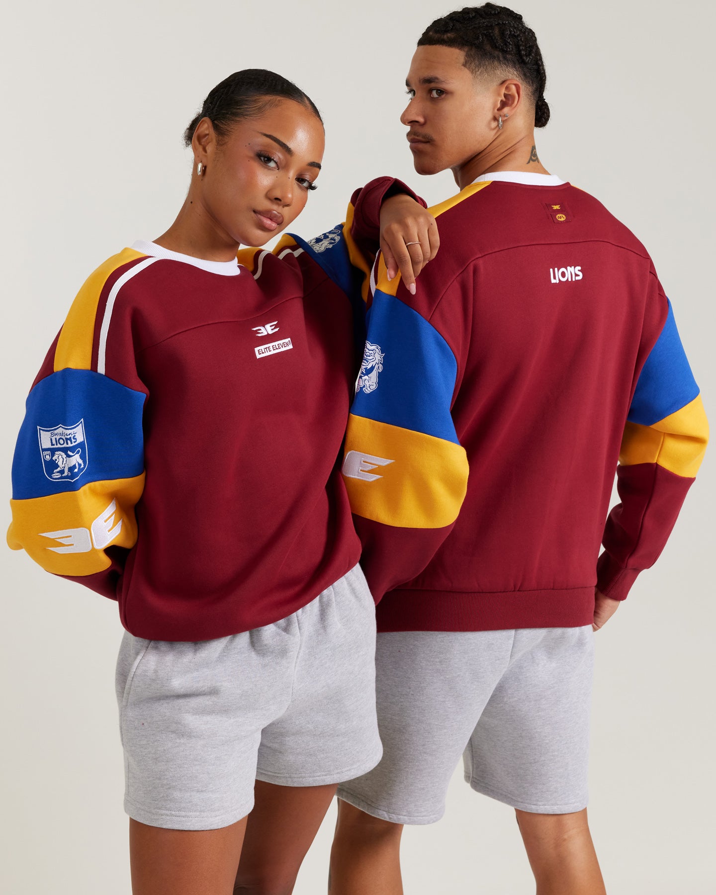AFL x EE Retro Crewneck - Brisbane – Elite Eleven