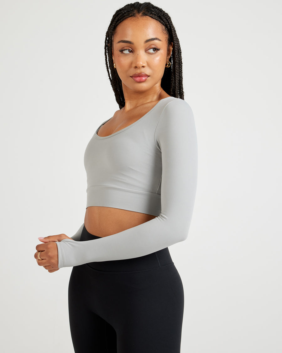 Airey Scoop Crop Long Sleeve - Moon Grey – Elite Eleven