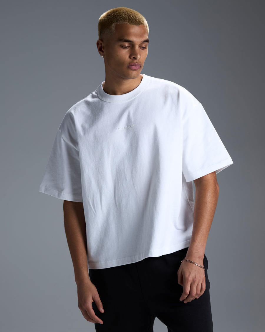 Men's Premium Oversized Cotton Boxy Tee - White – Elite Eleven