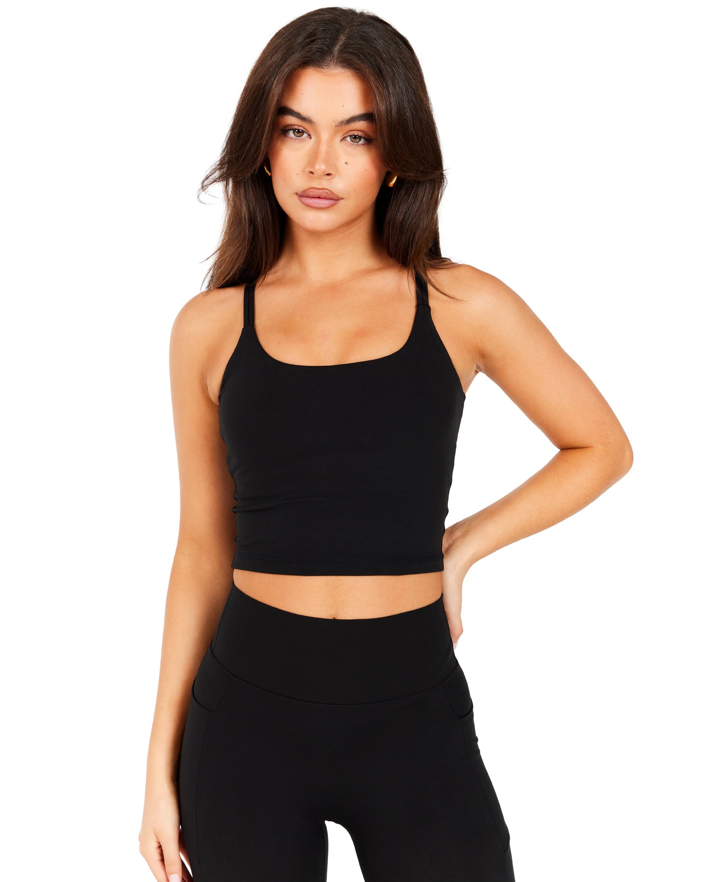 Aura Thin Strap Tank - Black – Elite Eleven