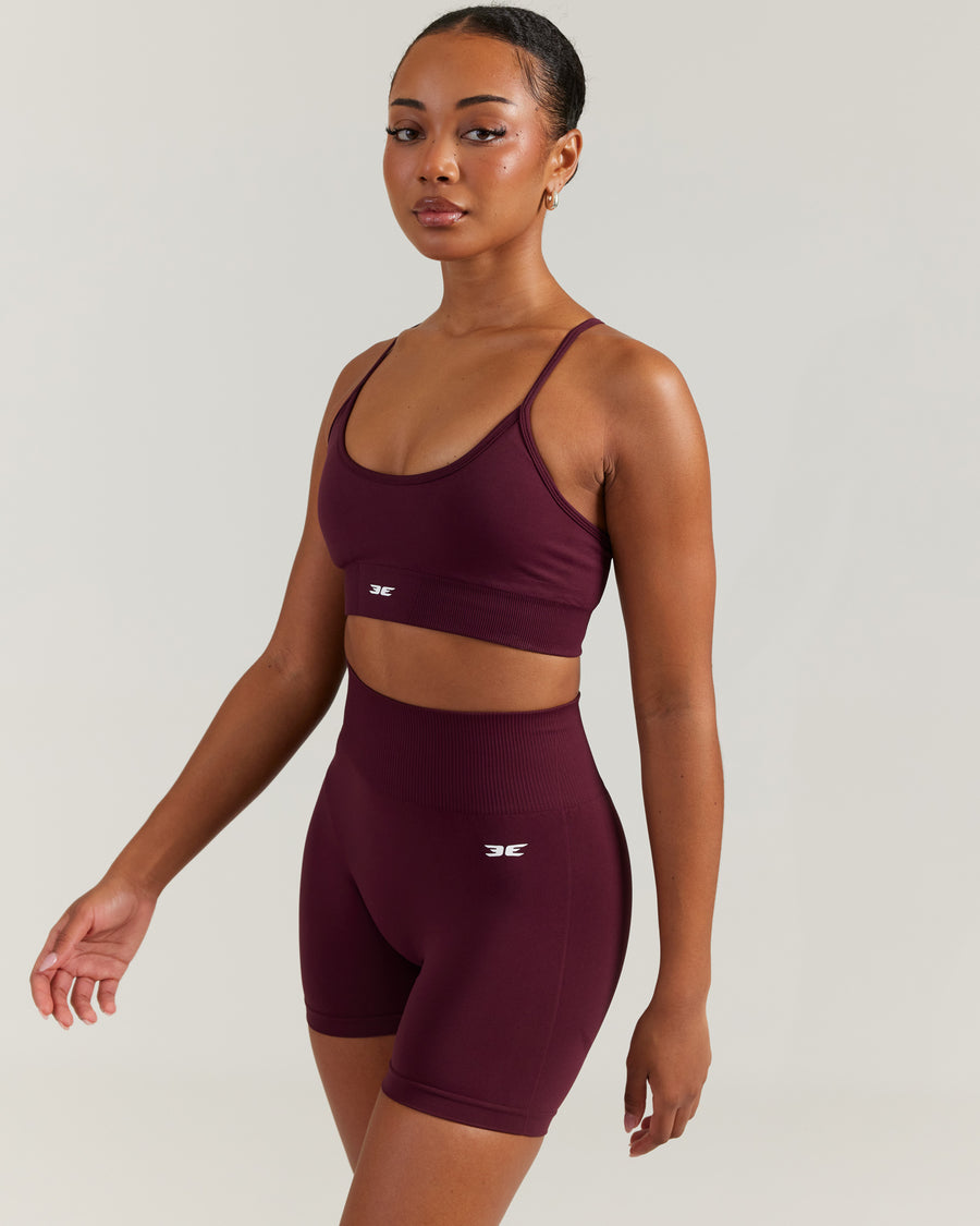 Elite Seamless Cross Strap Bra - Cherry Cola – Elite Eleven